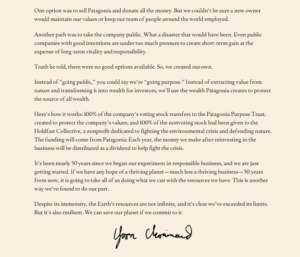 Patagonia Goes Purpose - Beyond Fifteen
